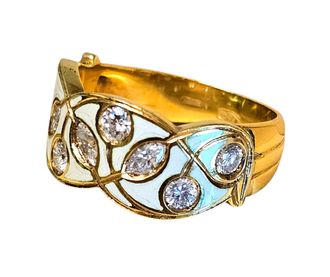 KUTCHINSKY Marquis And Round Diamond Set Gold Ring