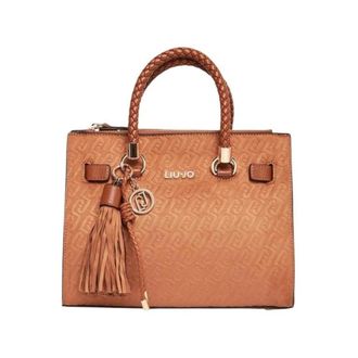 Liu Jo Sac bandouli&egrave;re monogramm&eacute; avec breloque pompon - Femme - Sacs - Beige - Taille: ONE Size