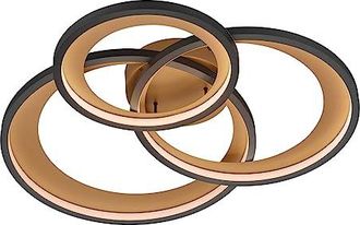 Trio Leuchten LED Deckenleuchte Granada 673810332, Metall Schwarz matt/goldfarbig, inkl. 36 Watt LED, Switch Dimmer