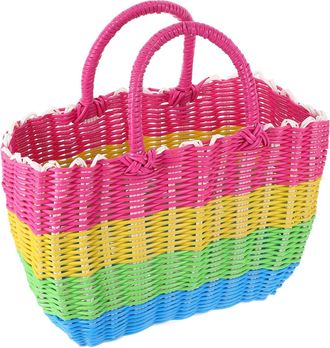 Amosfun Geflochtener Korb Für Haushalt Rustikaler Geflochtener Korb Für Obst Und Snacks