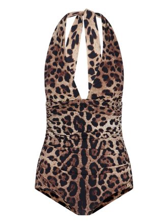 Dolce & Gabbana Einteiliger Badeanzug Leopard