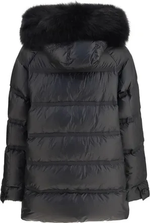 Peuterey Womens Black Polyester Full-Length Jacket Clothing