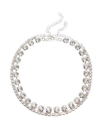 8 by YOOX DOUBLE RHINESTONES LINEAR CHOCKER