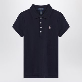 Polo Ralph Lauren Marineblaues Baumwoll-Poloshirt mit gesticktem Logo