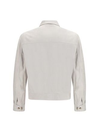 Brunello Cucinelli Mens Suede Jacket Corda+rubino Leather