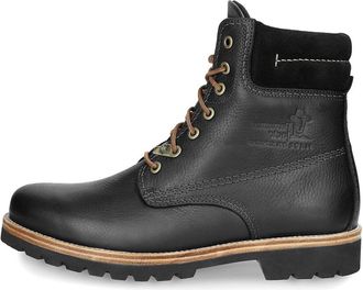 Panama Jack Herren Schnürstiefel Panama, Männer Stiefel,Lammfell,Schnürsenkel,uebergangsstiefel,uebergangsschuhe,halbstiefel,Schwarz,43 EU / 9 UK