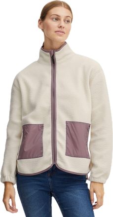 Oxmo OXPIPER Fleecejacke Damen Sweatjacke Jacke mit Teddyfutter, Größe:L, Farbe:Birch (130905)