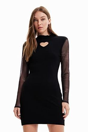 Desigual Vest_maky 2000 Noir Robe décontractée, XL Femme