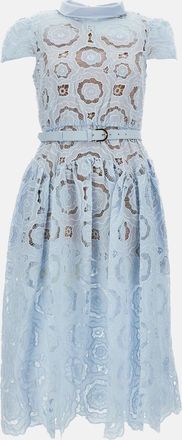 Self Portrait Blaues Midikleid Aus Floraler Spitze