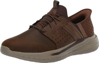 Skechers Homme Slade Zachary Basket, Dark Brown Mesh/Leather, 45.5 EU