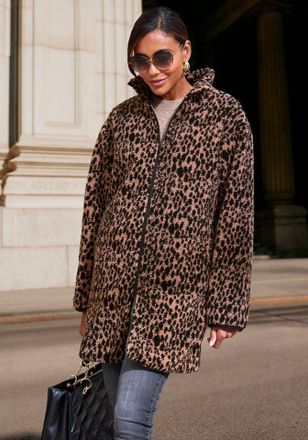 Lascana Fleecejacke im Leomuster in weicher Fleece-Qualit&auml;t