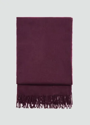 Mango &Eacute;charpe &agrave; franges bordeaux - Femme - Taille unique - MANGO