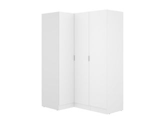Vente-Unique Eckkleiderschrank mit 3 Türen - 132 cm - Weiß - LISTOWEL