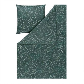 ESTELLA Bettw&auml;sche Aline | blautanne | 135x200 cm + 80x80 cm | b&uuml;gelfreie Qualit&auml;t | pflegeleicht & trocknerfest | ideale Vier-Jahreszeiten-Garnitur | 100% Ba