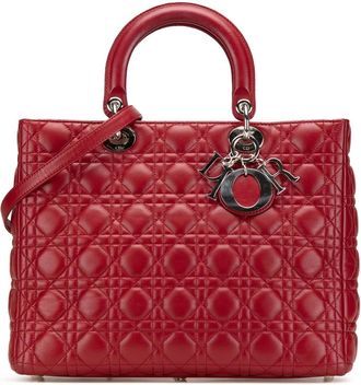 Dior Hobo Bags - Large Lambskin Cannage Lady Dior - Gr. unisize - in Rot - für Damen