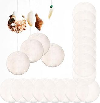 Healifty Lot de 50 disques nacr&eacute;s pour bricolage - Guirlandes de coquillages - Rideaux et carillon &eacute;olien - D&eacute;coration m&eacute;diterran&eacute;enne