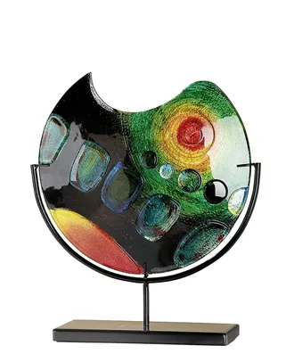 GILDE GLAS art Design-Vase - Dekoobjekt handgefertigt aus Glas H 37 cm