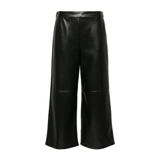 Max Mara Schwarze Luciana Glattkornhose - - Trousers - Damen - Schwarzk - S