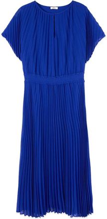 Oltre Femme, Robes, Bleu, Taille: 36 FR Midi Dress en Georgette Pliss&eacute;e