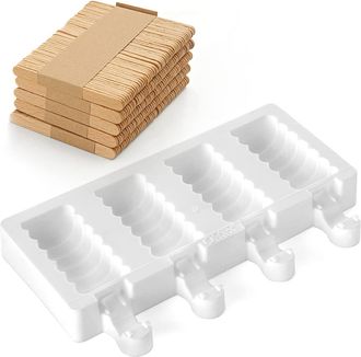 Silikomart | GEL04M Silikonform für Speiseeis MINI TANGO, antihaftbeschichtet, 4 Stück, Packung mit 1 Form für Süßigkeiten, Easy Ice Cream, 67 x 33 mm, h 22 mm, 