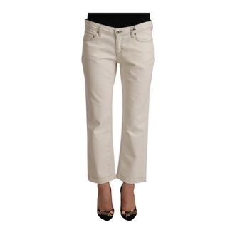 Dolce & Gabbana Stilvolle Off White Flared Cropped Denim Jeans - - Jeans - Damen - Wei&szlig; - W29