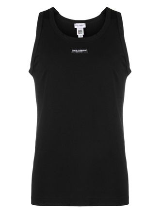 Dolce & Gabbana débardeur à patch logo - Noir