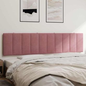 vidaXL Coussin de t&ecirc;te de lit rose 200 cm velours Vidaxl