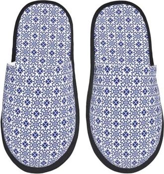Generic Chaussons Femme Homme Impression Sur Porcelaine Bleue Et Blanche House Chaussures Automne Hiver Lavable Chaude Pantoufles, Pour Int&eacute;rieur Ext&eacute;rieur, H