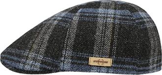 Stetson Casquette Texas Shadow Plaid Homme - Made in The EU Laine Gavroche avec Visiere Hiver Automne-Hiver - L (58-59 cm) Bleu