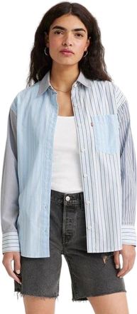 Levi's Nola Hemd f&uuml;r Damen, Premium-Baumwolle, &Uuml;bergro&szlig; (Blau gestreift)
