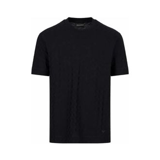 Armani Homme, Tops, Bleu, Taille: M T-shirt col rond en jacquard