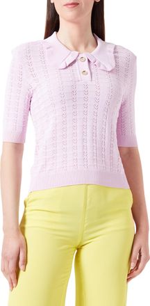 Pinko Damen Flox Trikot Punkt Fächer Löcher T-Shirt, N78_Rosa Süß Lila, Small