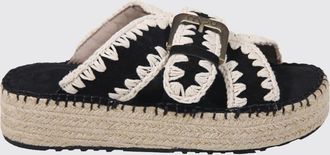 Mou Sandales Jute en daim avec surpiq&ucirc;res contrastantes