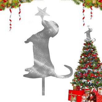 Generic Weihnachtsbaumspitze - Dackel-Hundedekoration aus Metall | Niedliche Welpe-Baumkronen-Ornament-Weihnachtsdekoration | für Innen- und Außenwand, Schlaf
