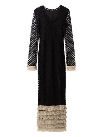 By Malene Birger robe longue à franges - Noir