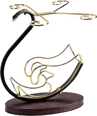 Generic Tisch-Weinregal, Flaschenhalter aus Metall, Robust und Langlebig, Platzsparend, Geeignet f&uuml;r Partys, Feiern und Abendessen(Brown)