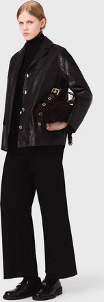 Maje Gesteppte Lederjacke - Schwarz - Maje