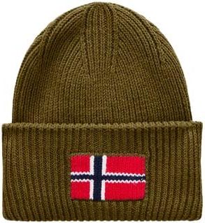 Napapijri Bonnet &agrave; revers brod&eacute; en laine m&eacute;lang&eacute;e