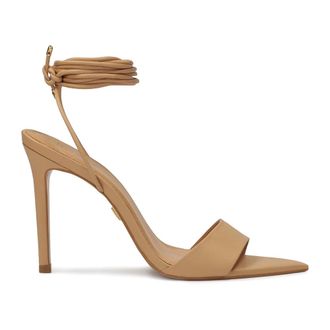Kazar Spitz zulaufende Ledersandalen um den Kn&ouml;chel geschn&uuml;rt - - Shoes - Damen - Braun - 36 EU