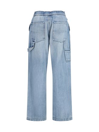 Maison Margiela Womens Wide-Leg Jeans Blue Cotton