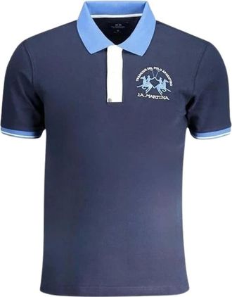 La Martina Polo Slim Fit - Manches courtes - Homme - Tops - Bleu - Taille: 2XL