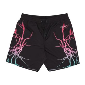 Phobia Archive Bicolor Lightning Print Swim Shorts - - Swimwear - Herren - Schwarzk - XS