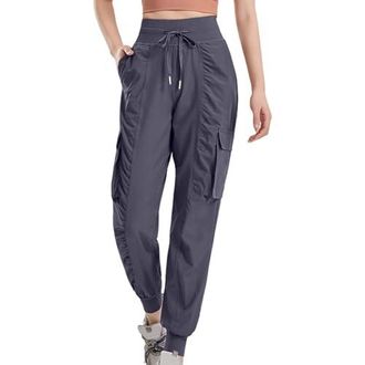 Generic Pantalon Droit Femme Taille Haute Grossesse Gris Rose Survetement D&eacute;contract&eacute; Surv&ecirc;tement Bicolore Crossfit Denim Musculation Fashion Femmes Zipp&eacute; Ou 