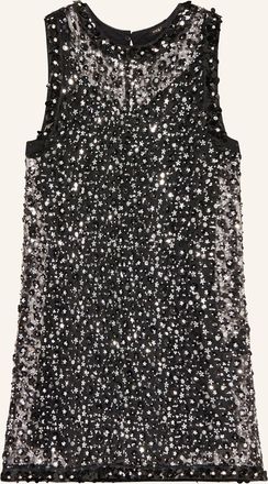 Maje Mesh-Kleid Mit Schmuckperlen Und Pailletten schwarz