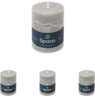 Spaas Rustikale Stumpenkerze 80/110 mm 65St. - hellgrau (Packung mit 4)