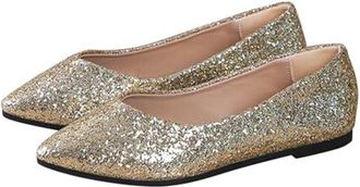 Generic Ballerines Femme Plates &agrave; Paillettes Bout Pointu Mocassins De Ballet sans Lacets &Eacute;l&eacute;gant Scintillantes Chaussures De Marche pour Robe De Banquet Maria