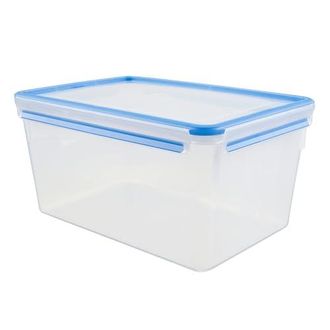 Emsa Emsa 508548 Bo&icirc;te alimentaire rectangulaire avec couvercle, 8.2 Litress, Transparent/bleu, Clip & Close