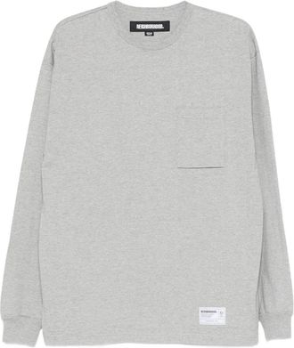 Neighborhood Langarmshirt mit aufgesetzter Tasche - Grau