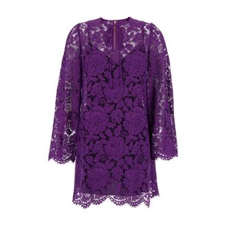 Dolce & Gabbana Cordonetto-Spitzenkleid- kurz - - Dresses - Damen - Lila - XS