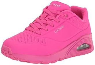 Skechers Femme Uno Night Shades Basket, Rose Vif Durabuck, 39.5 EU Large